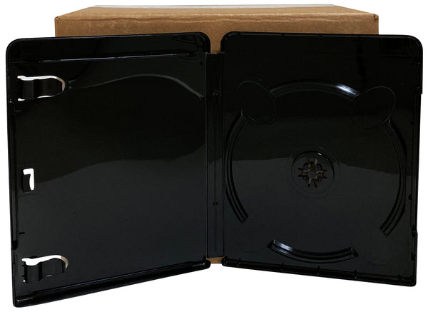 USDISC Blu-ray Cases Standard 14mm, Single 1 Disc, Glossy Black