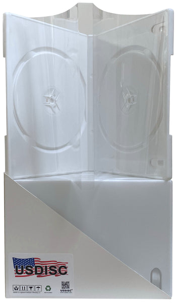 USDISC DVD Cases Standard 14mm Premium, Double 2 Disc, White